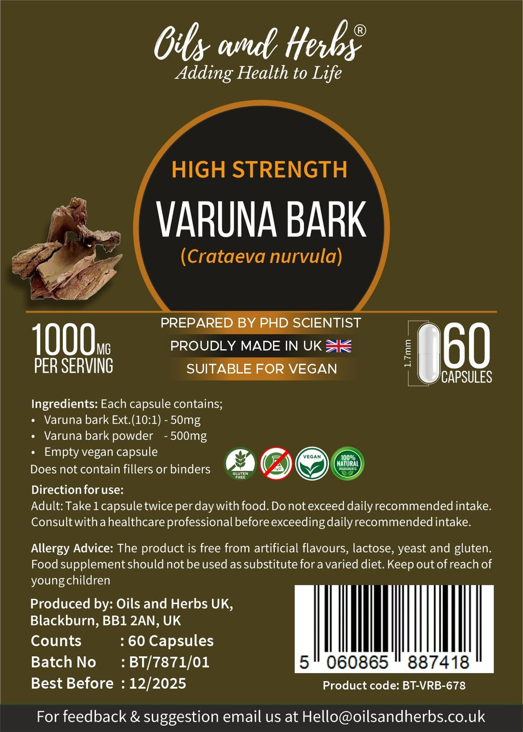 premium arjuna capsules by PhD scientist