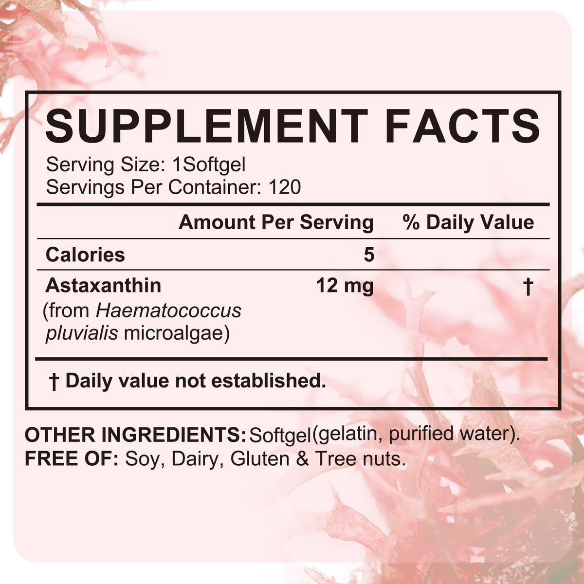 Premium astaxanthin for overall wellness