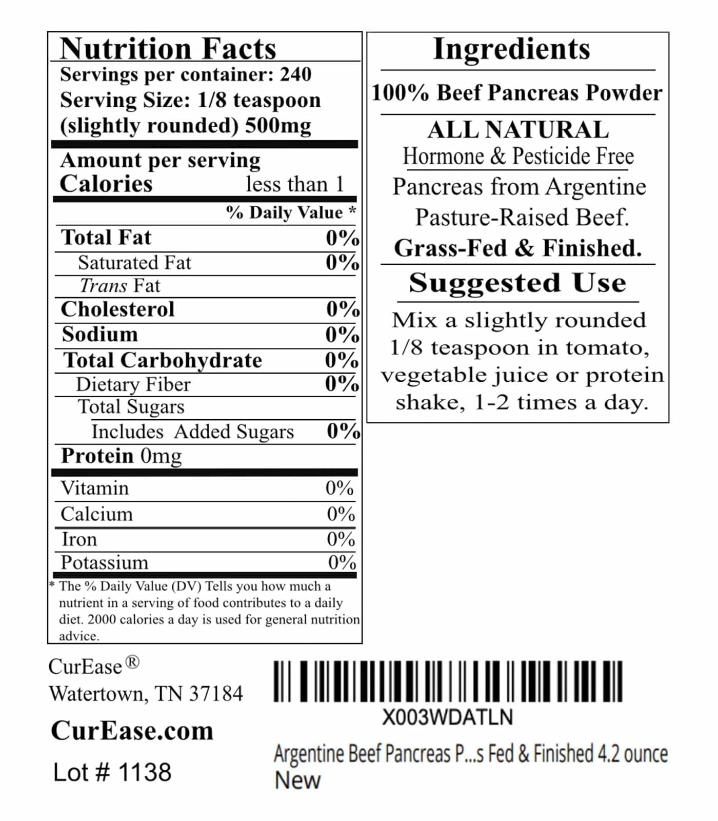 premium beef pancreas extract for vitality