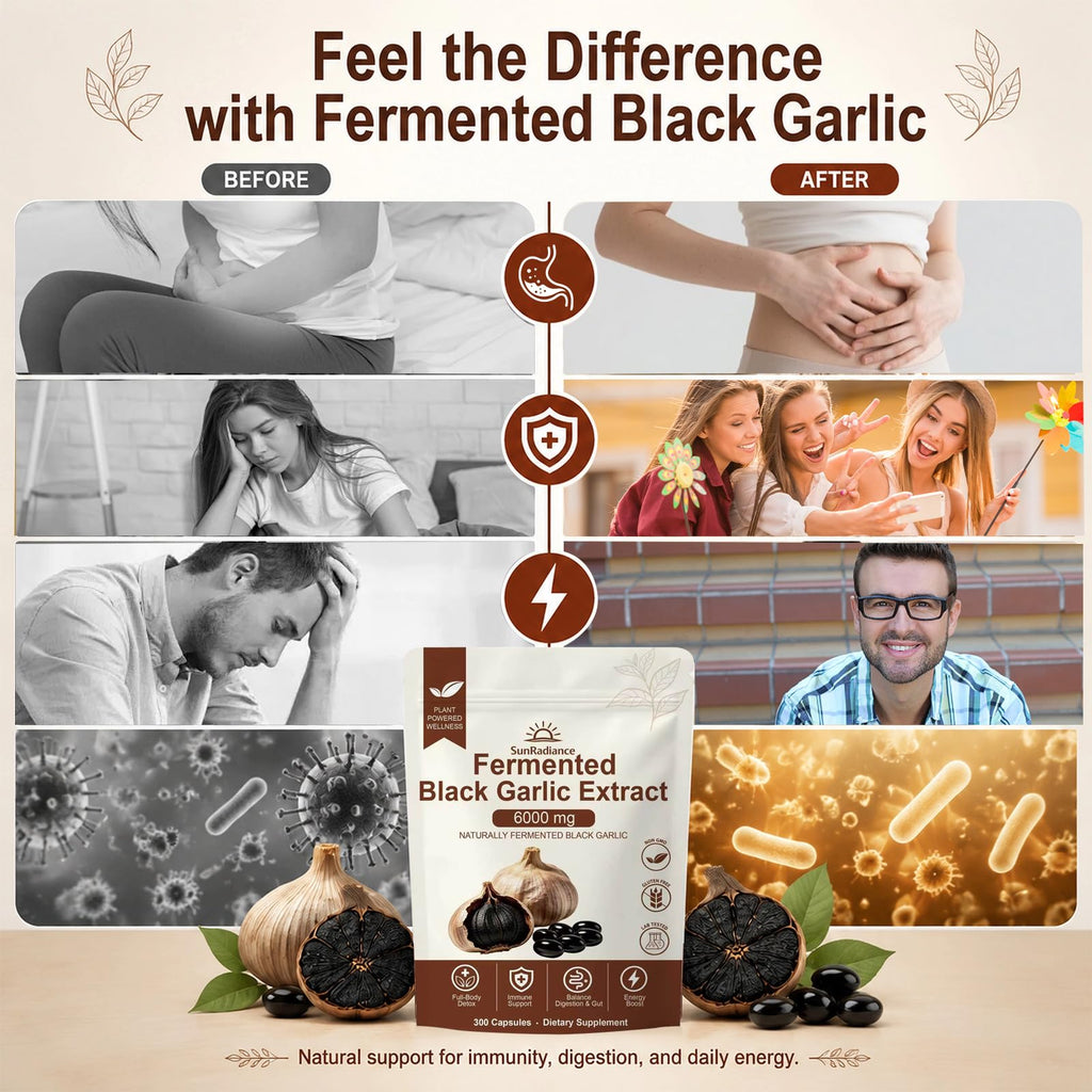 Premium black garlic antioxidant properties