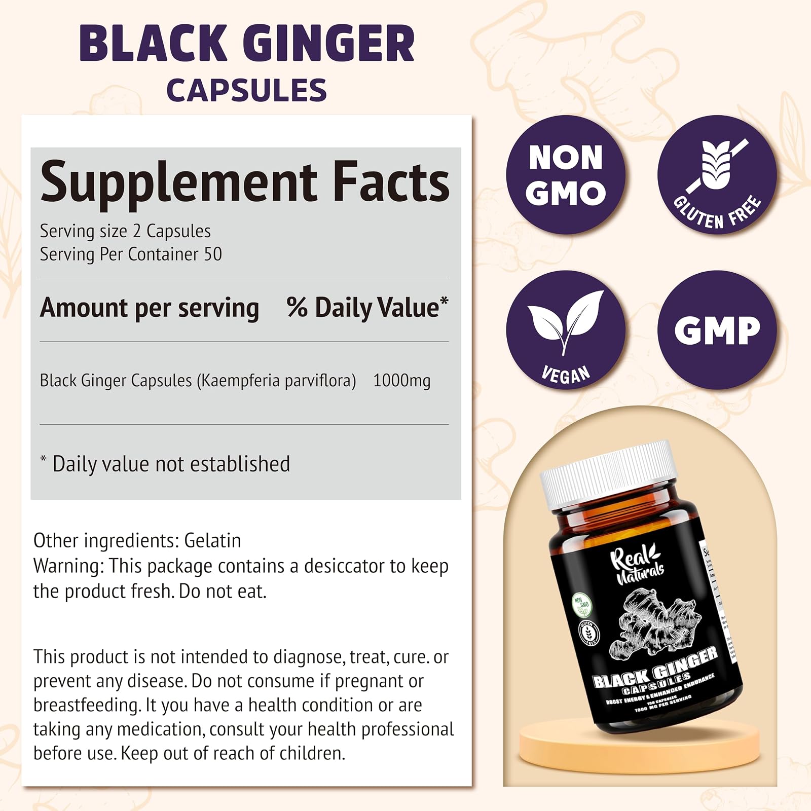 premium black ginger for wellness