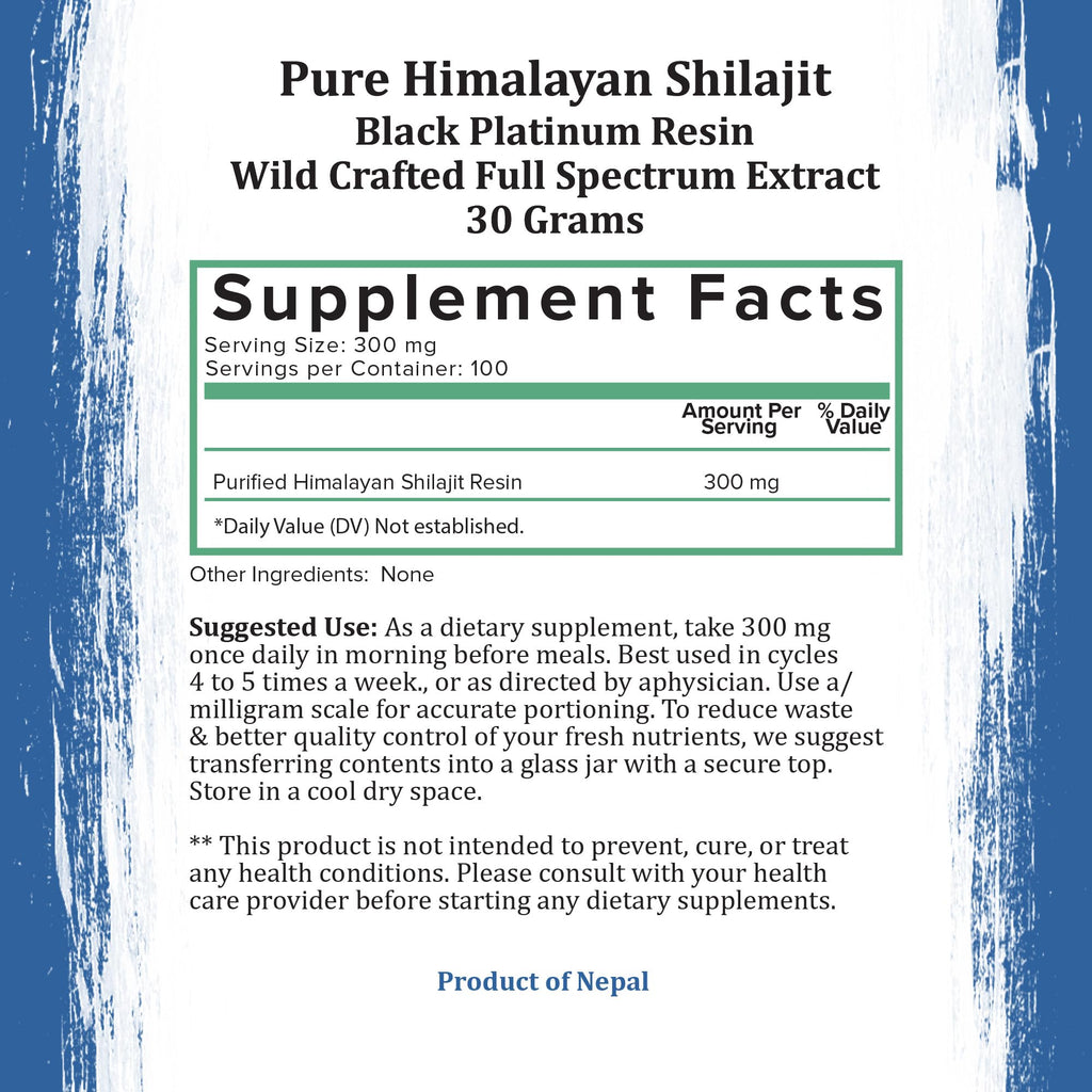 Premium black platinum Shilajit