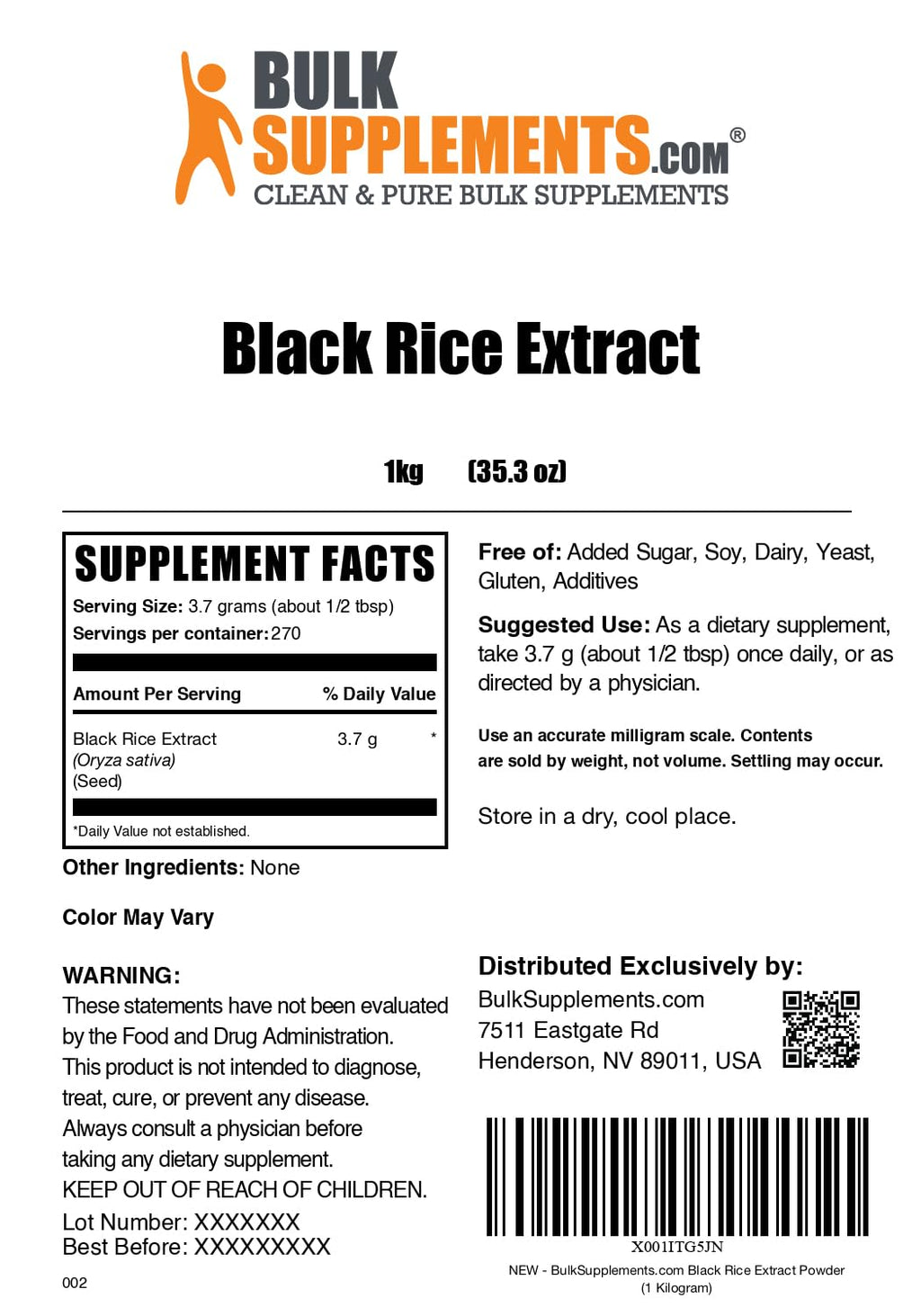 premium black rice extract powder