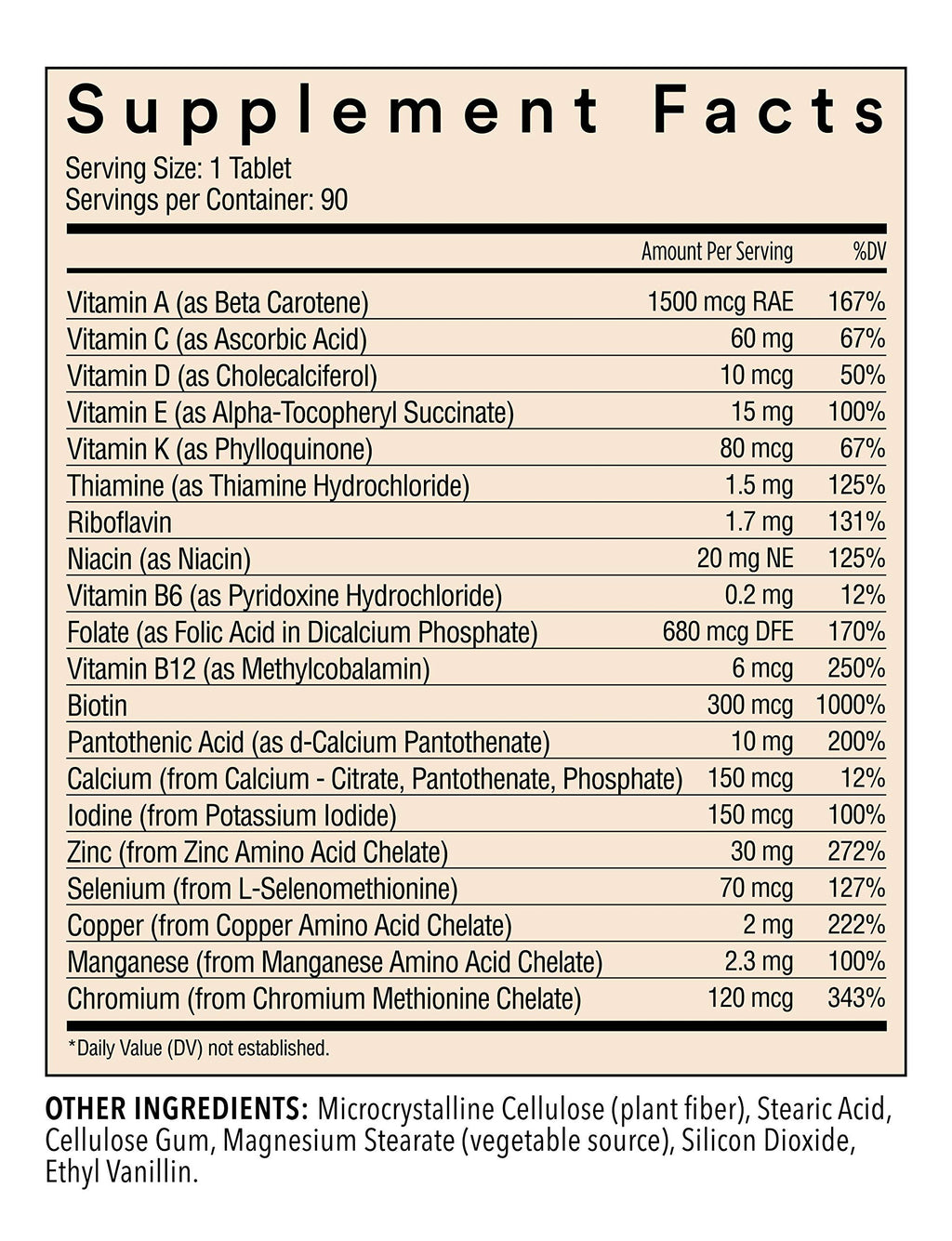 premium blended vitamin & mineral supplements for adults