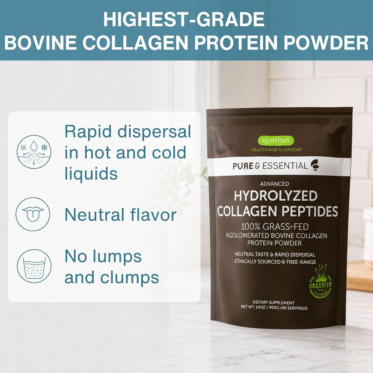 Premium bovine collagen for skin health