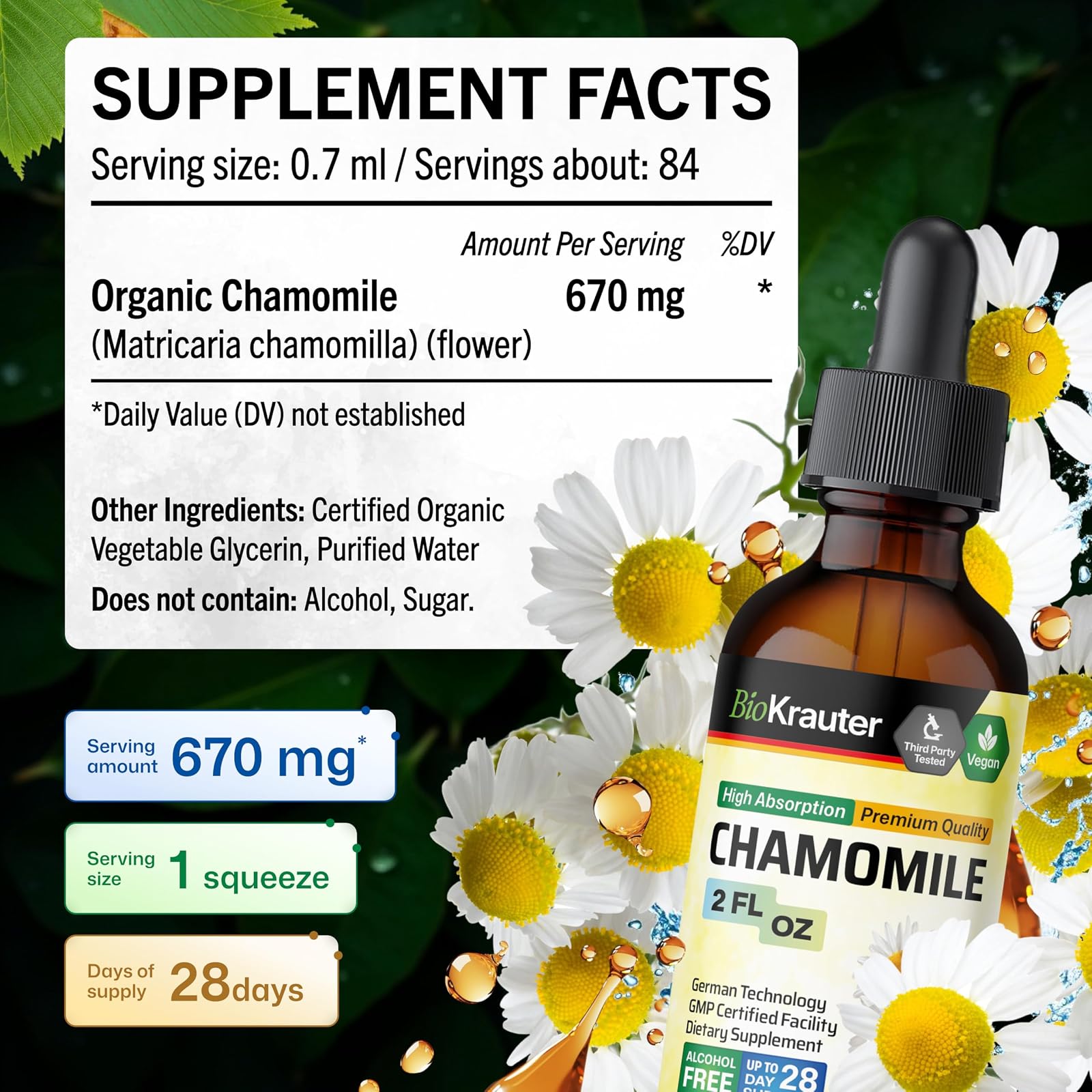 premium chamomile tea concentrate