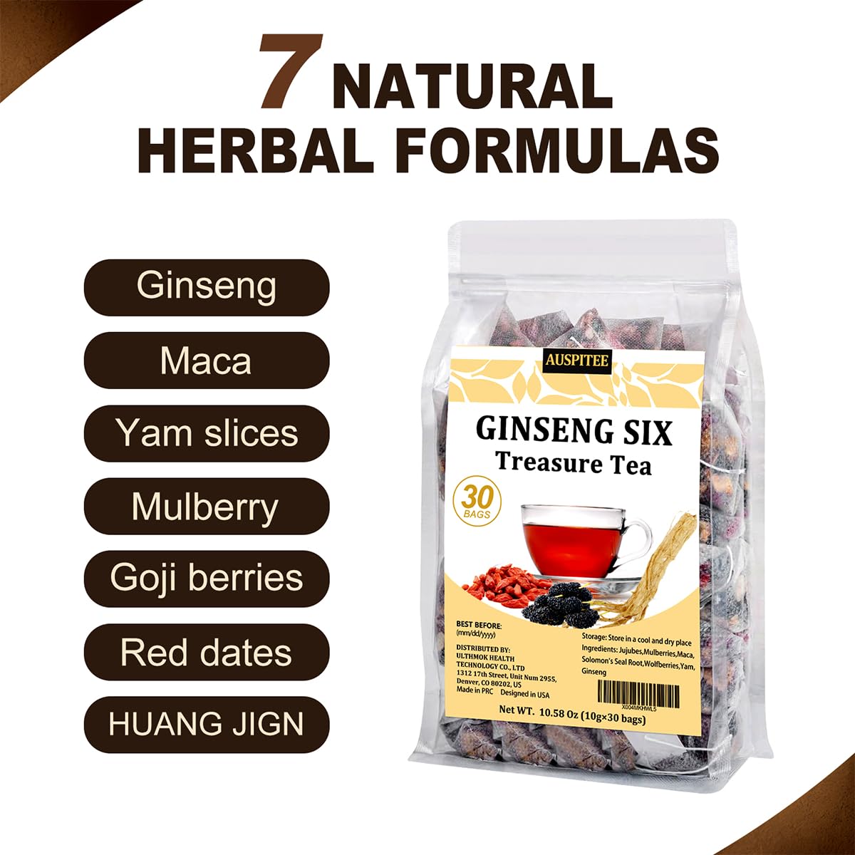 Premium chamomile tea with ginseng
