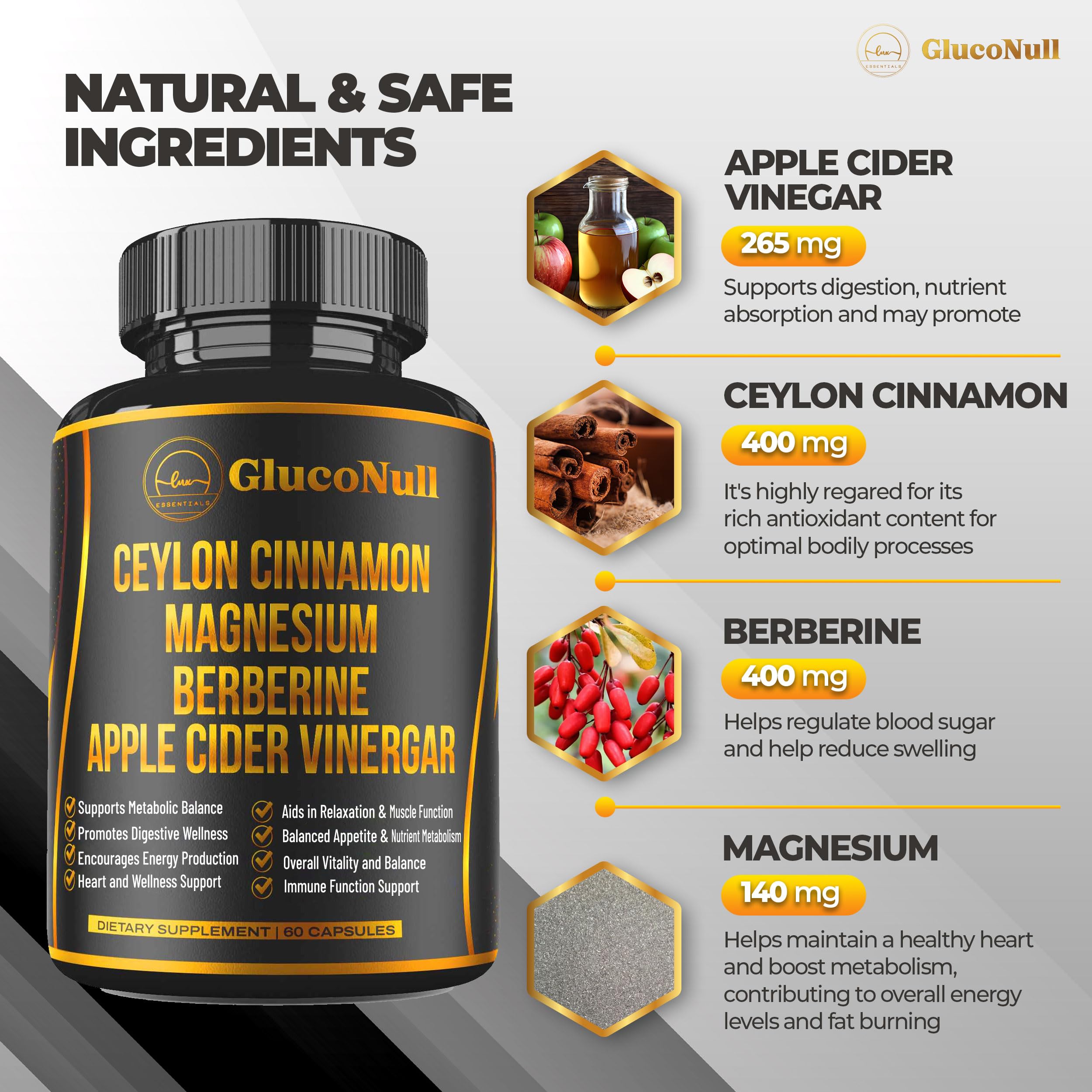 Premium cinnamon with apple cider vinegar
