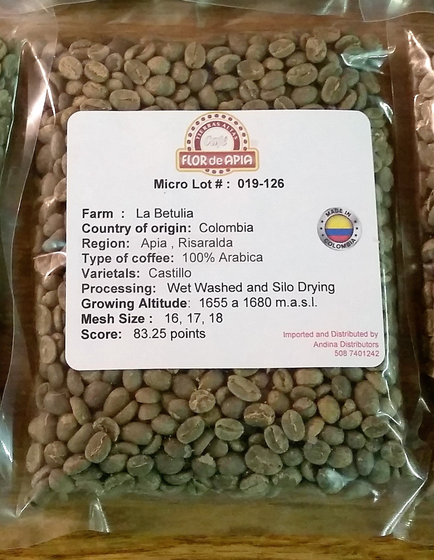 premium Colombian green coffee beans