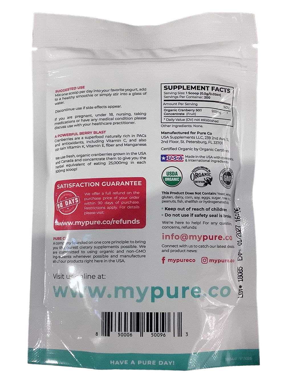 premium cranberry concentrate for vitality