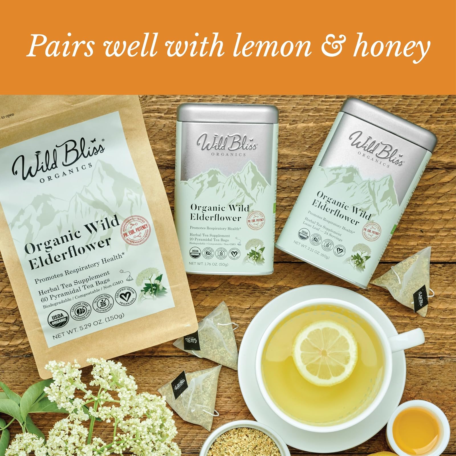 premium elderflower herbal tea