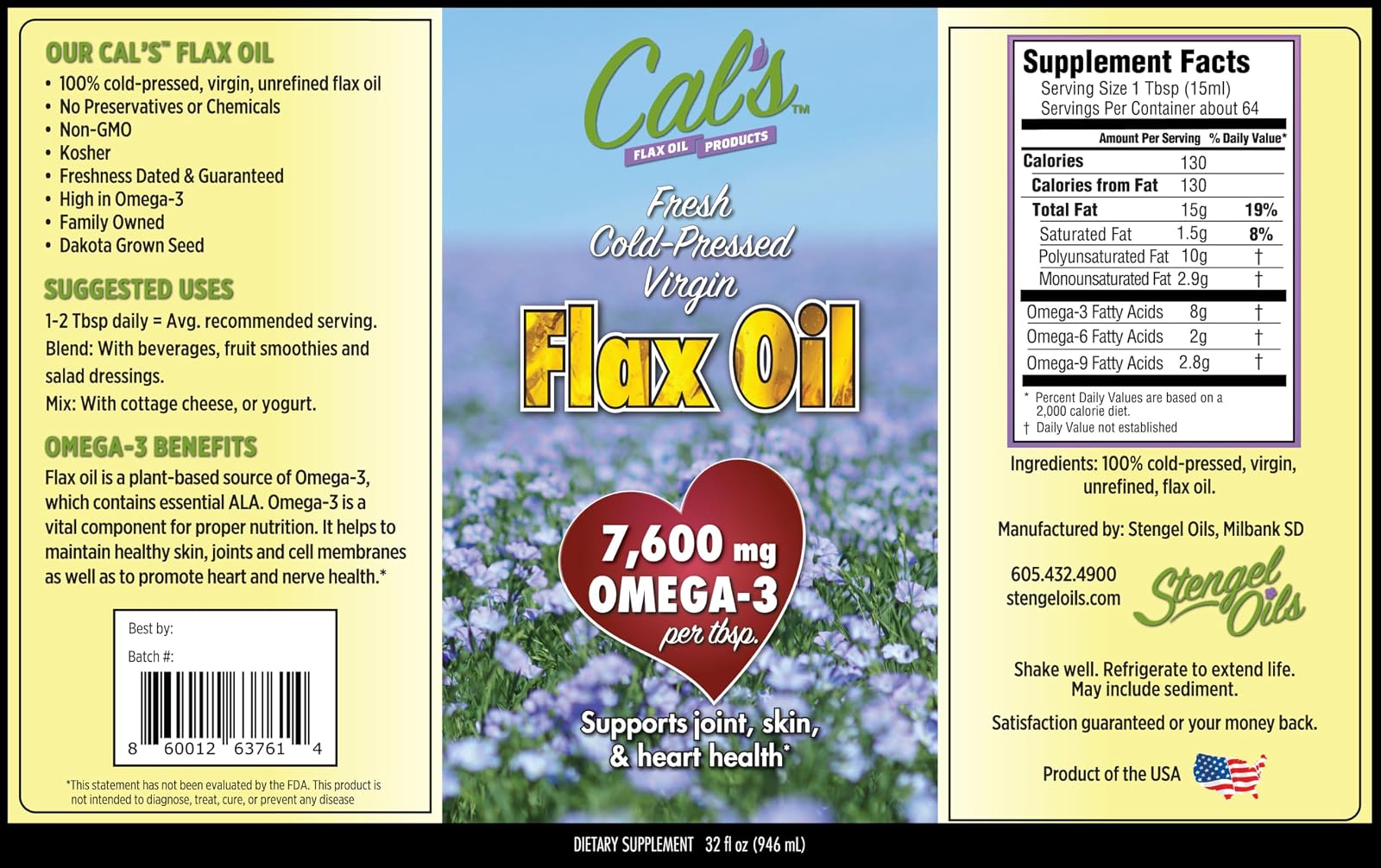 premium flaxseed oil for omega-3s