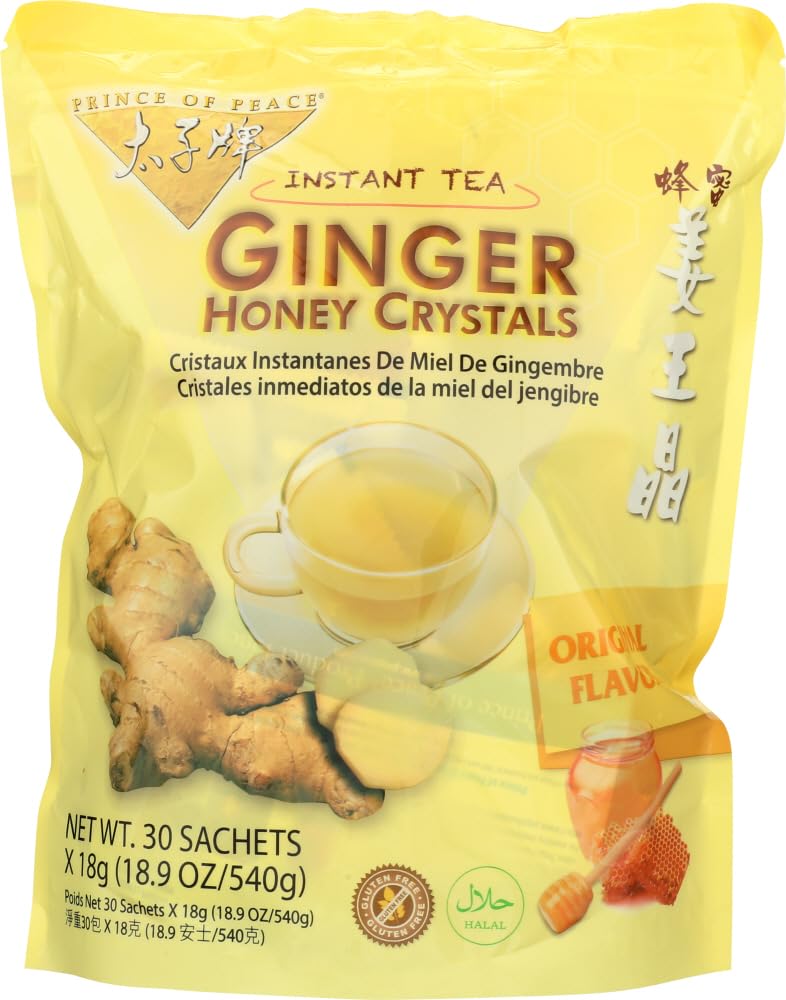 premium ginger tea with honey crystals