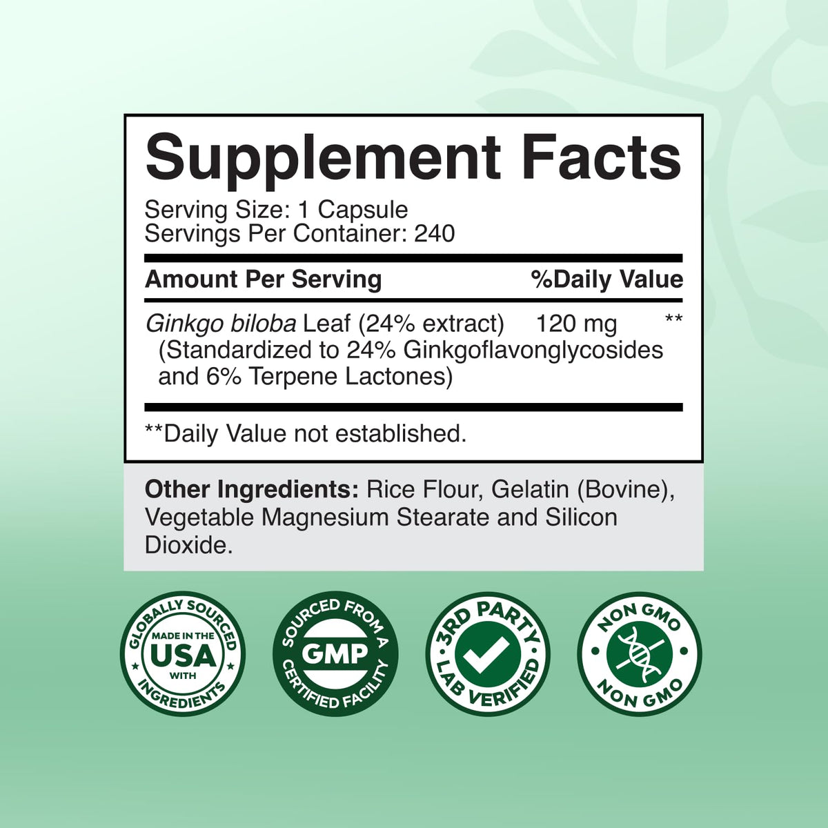 Premium Ginkgo Biloba for overall wellness