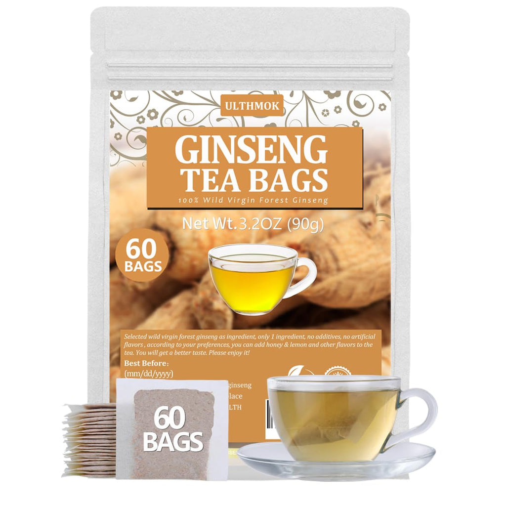 Premium ginseng tea bags for energy
