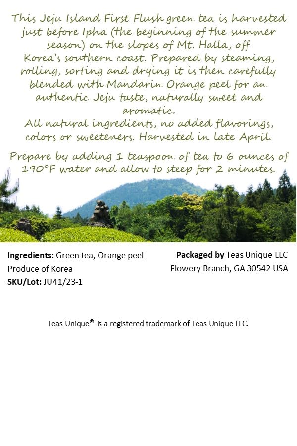 Premium green tea from Jeju Island