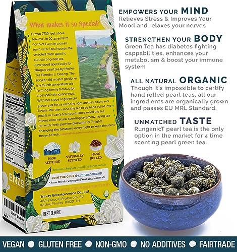 premium green tea pearls for brewing