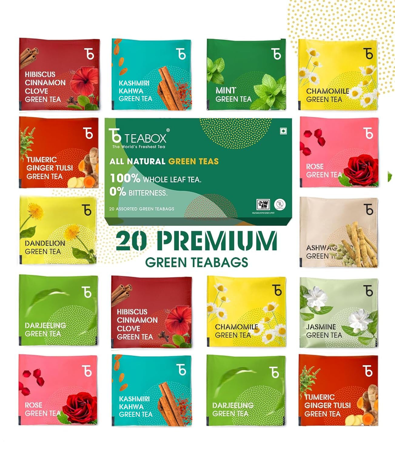 premium green tea sampler bags