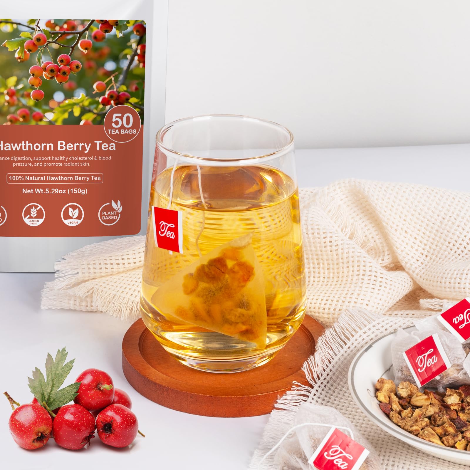 premium hawthorn berry tea bags
