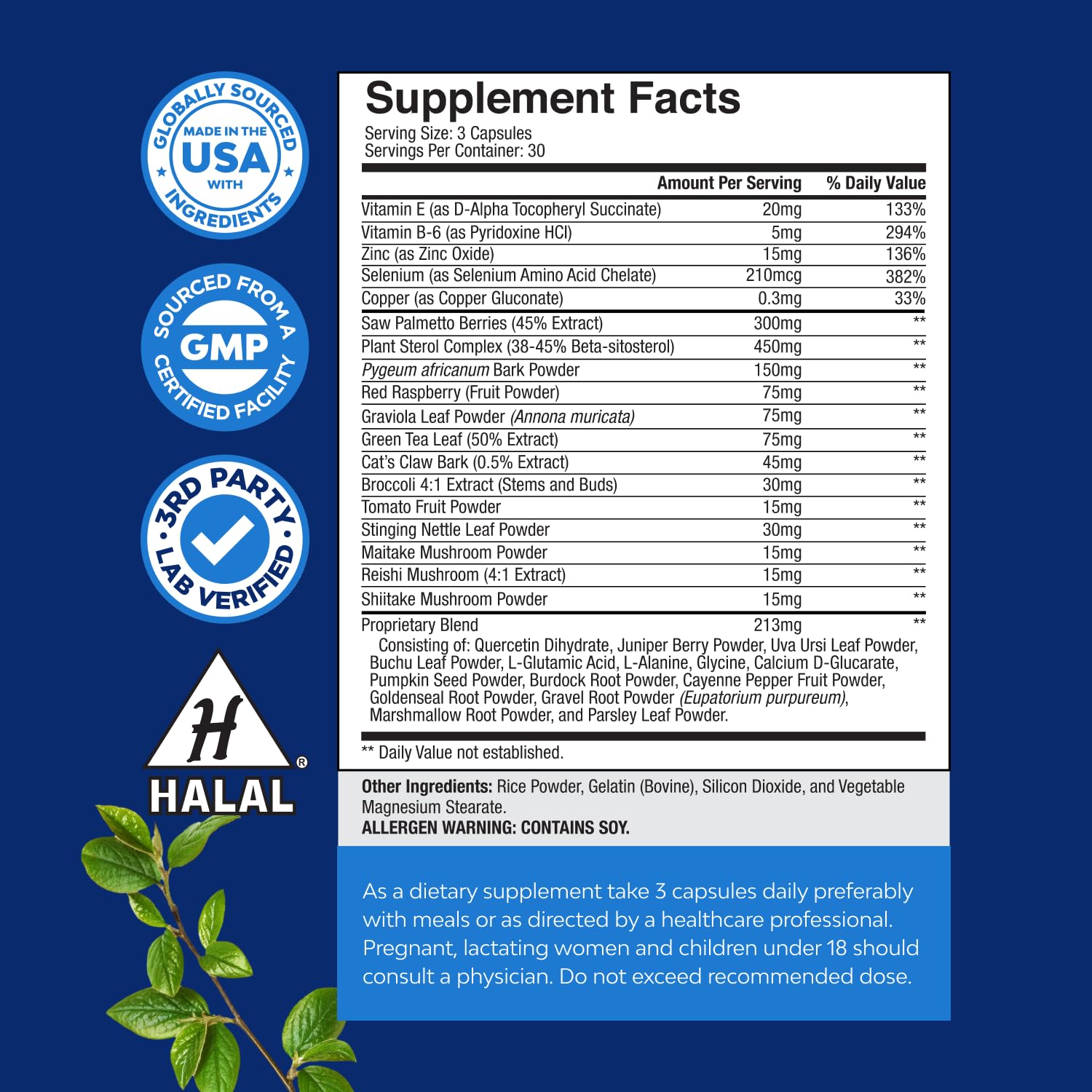 premium herbal prostate support capsules