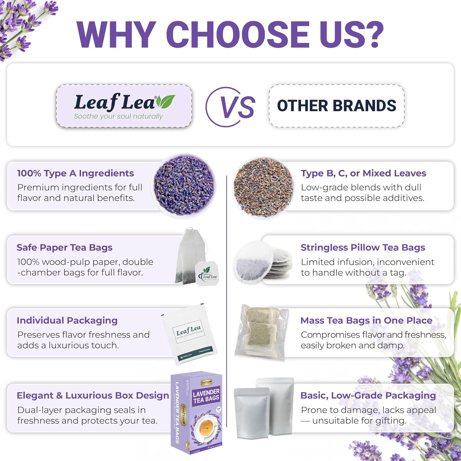 premium herbal tea blend with lavender