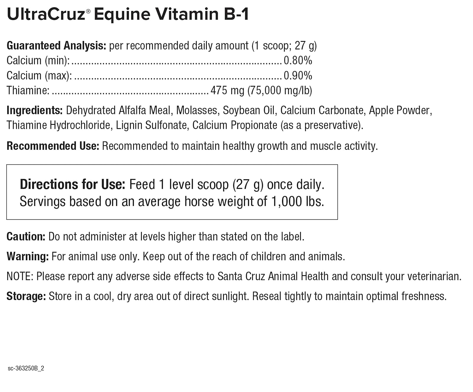 Premium horse vitamin supplement
