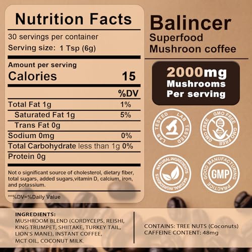 premium instant coffee with mushrooms