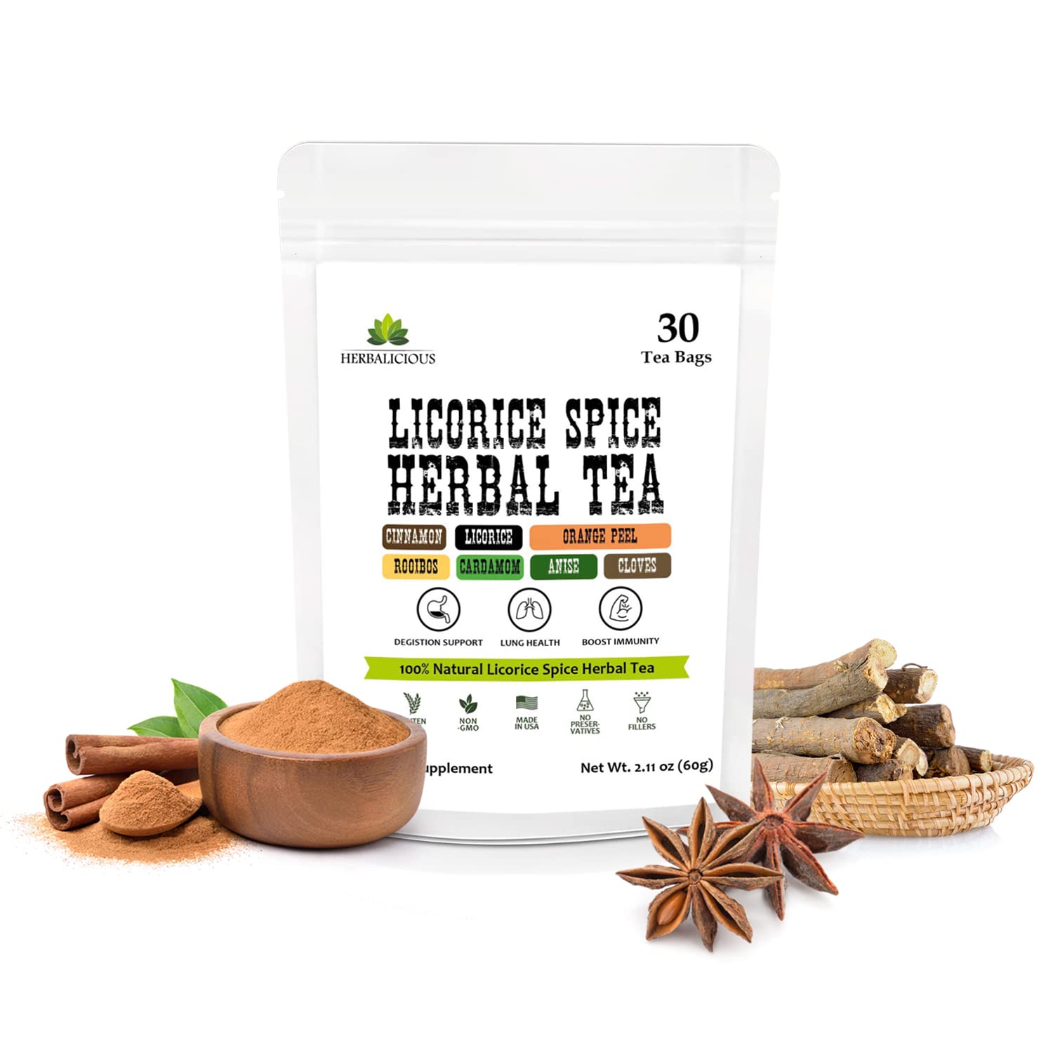 premium licorice root tea bags
