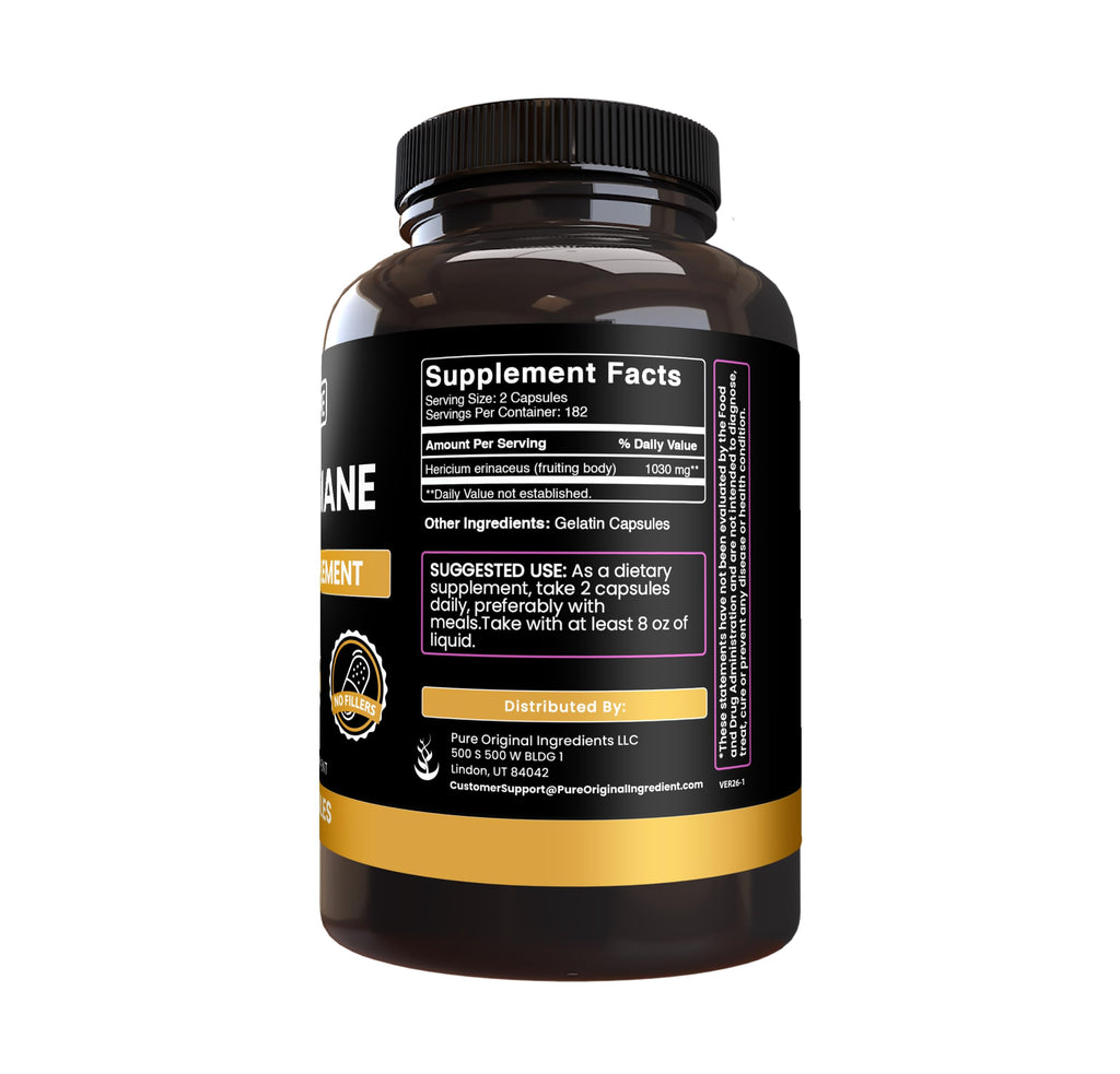 premium lion's mane capsules with no fillers