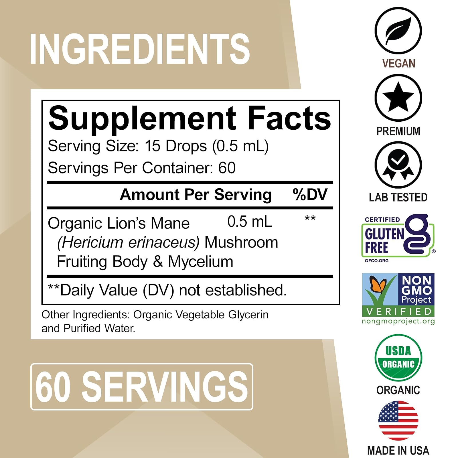 premium lion's mane mushroom supplement