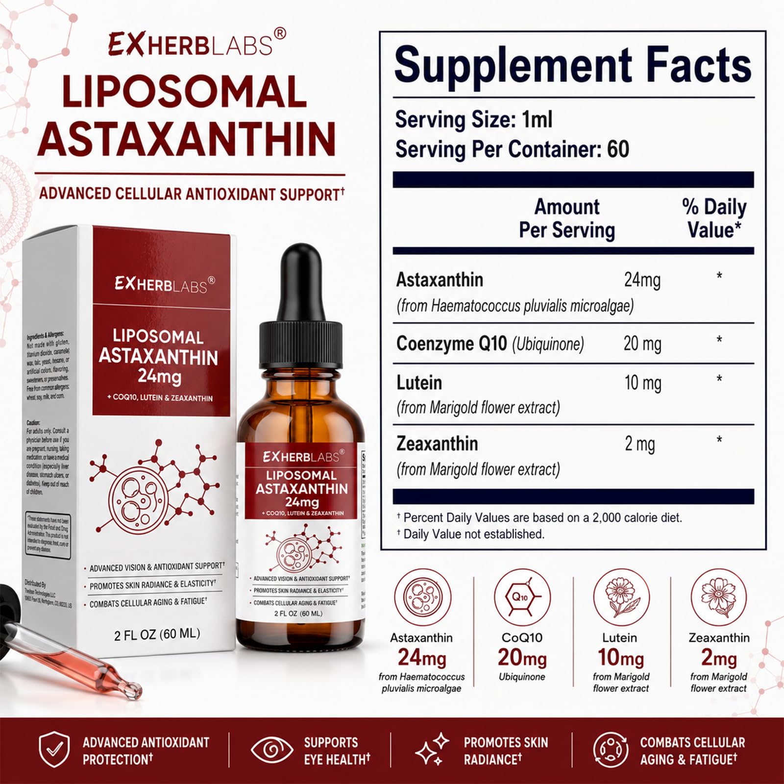 Premium liquid astaxanthin formula