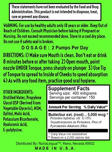 Premium liquid butterbur for wellness