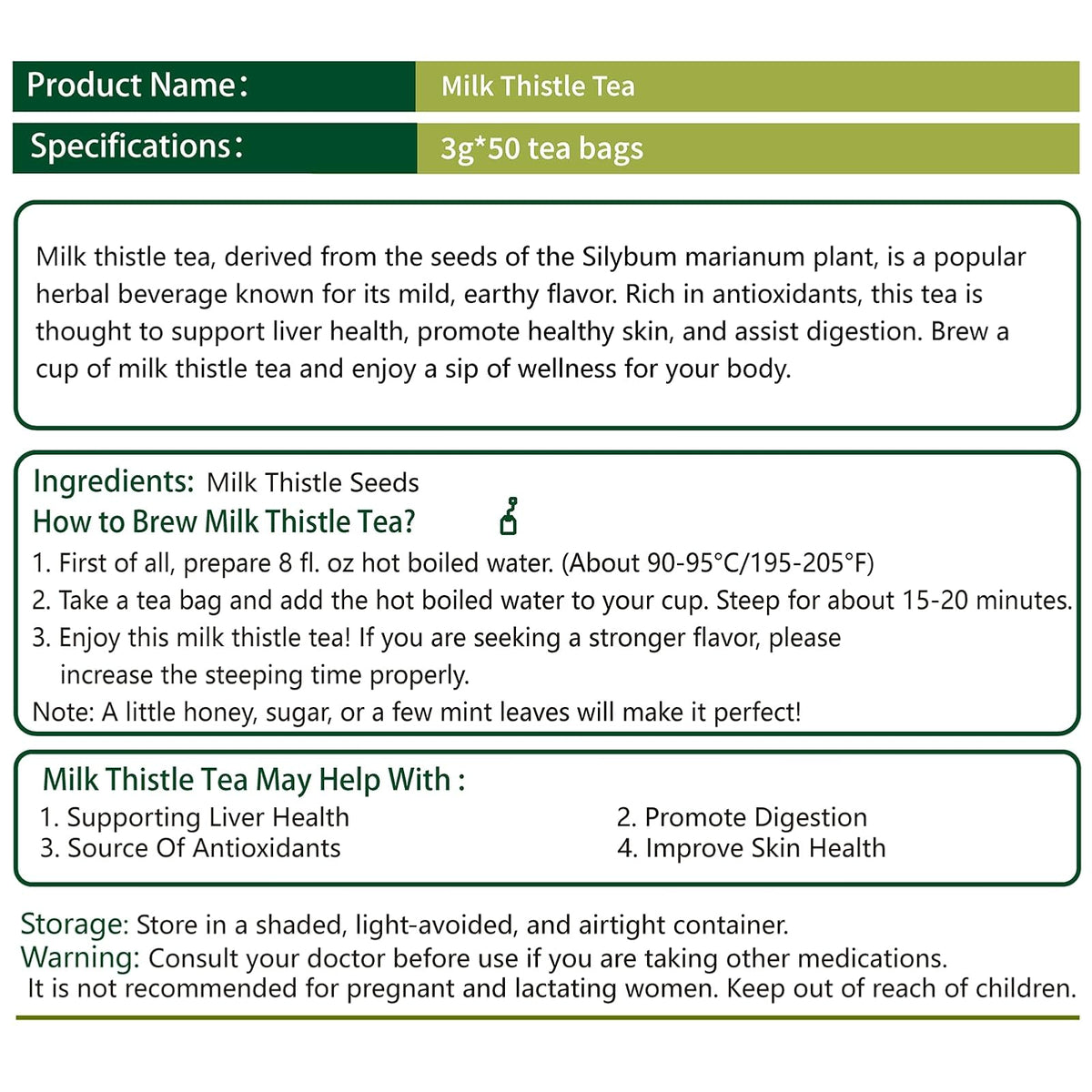 premium milk thistle herbal tea