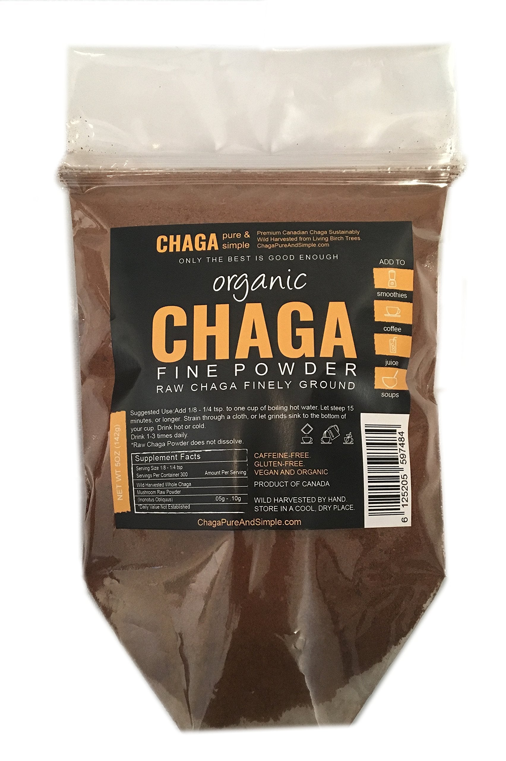 premium organic chaga mushroom powder