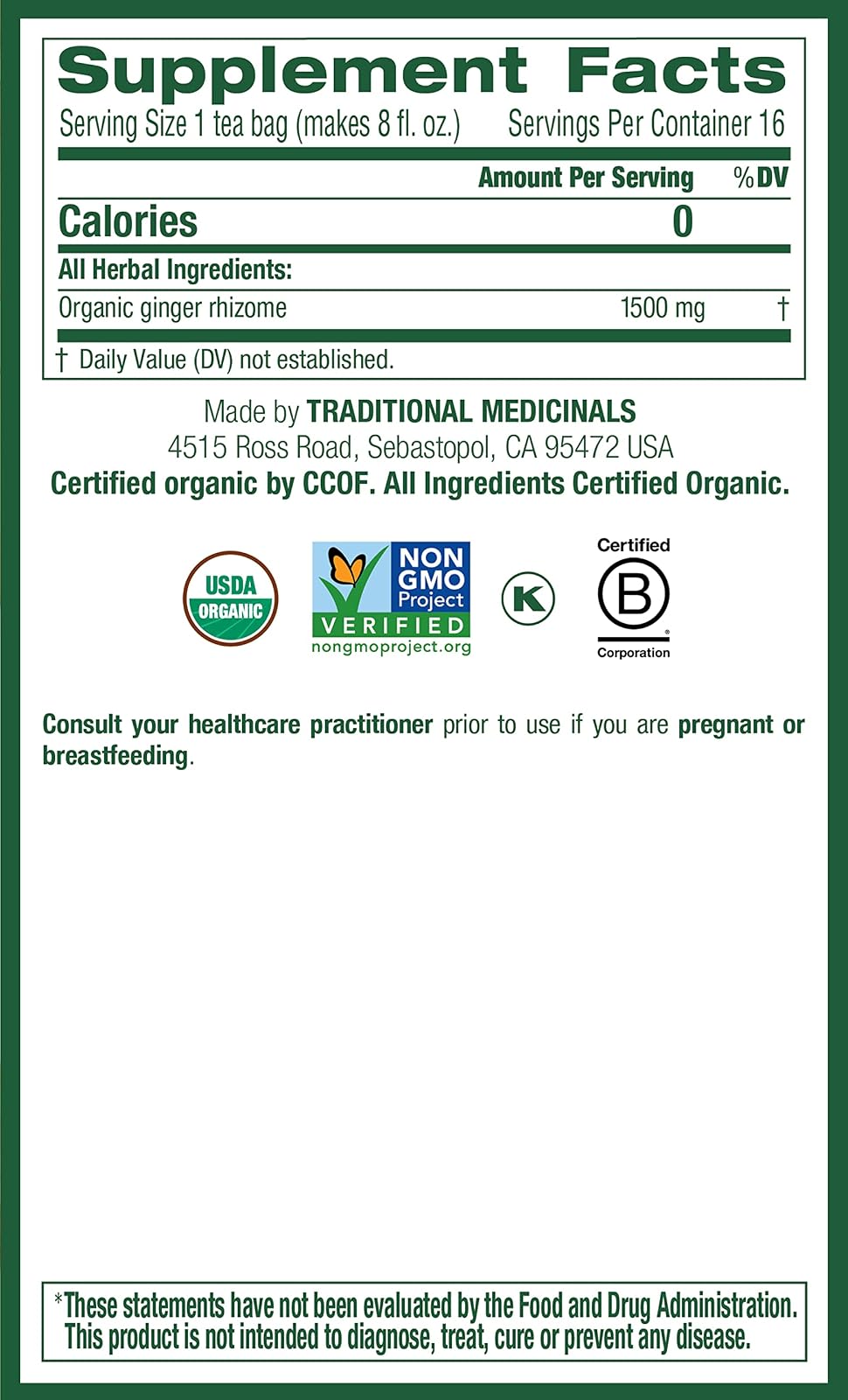 premium organic ginger tea