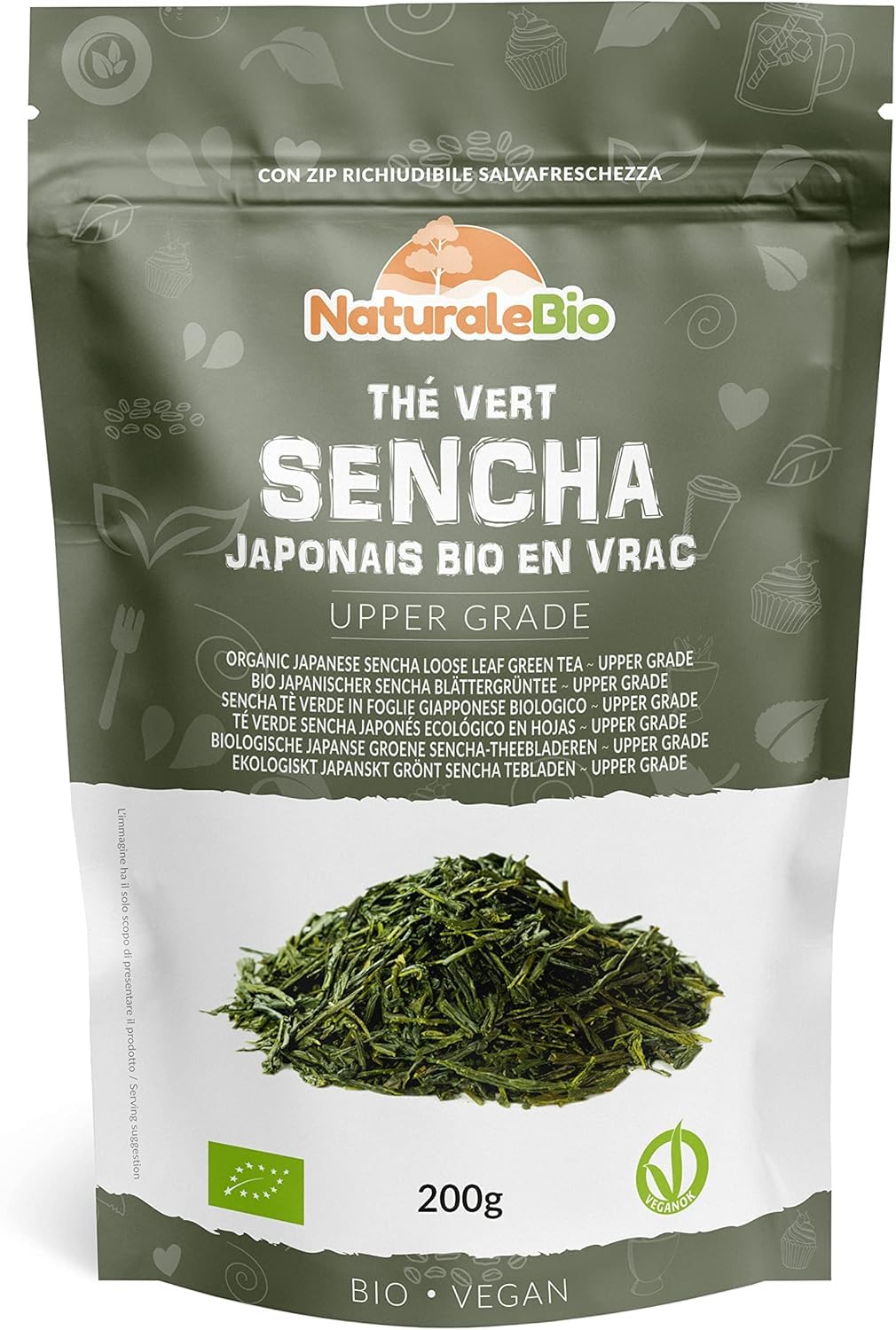 premium organic green tea leaves