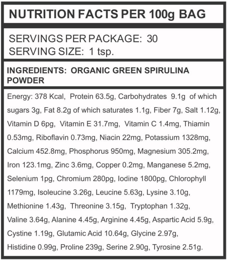 premium organic spirulina for health