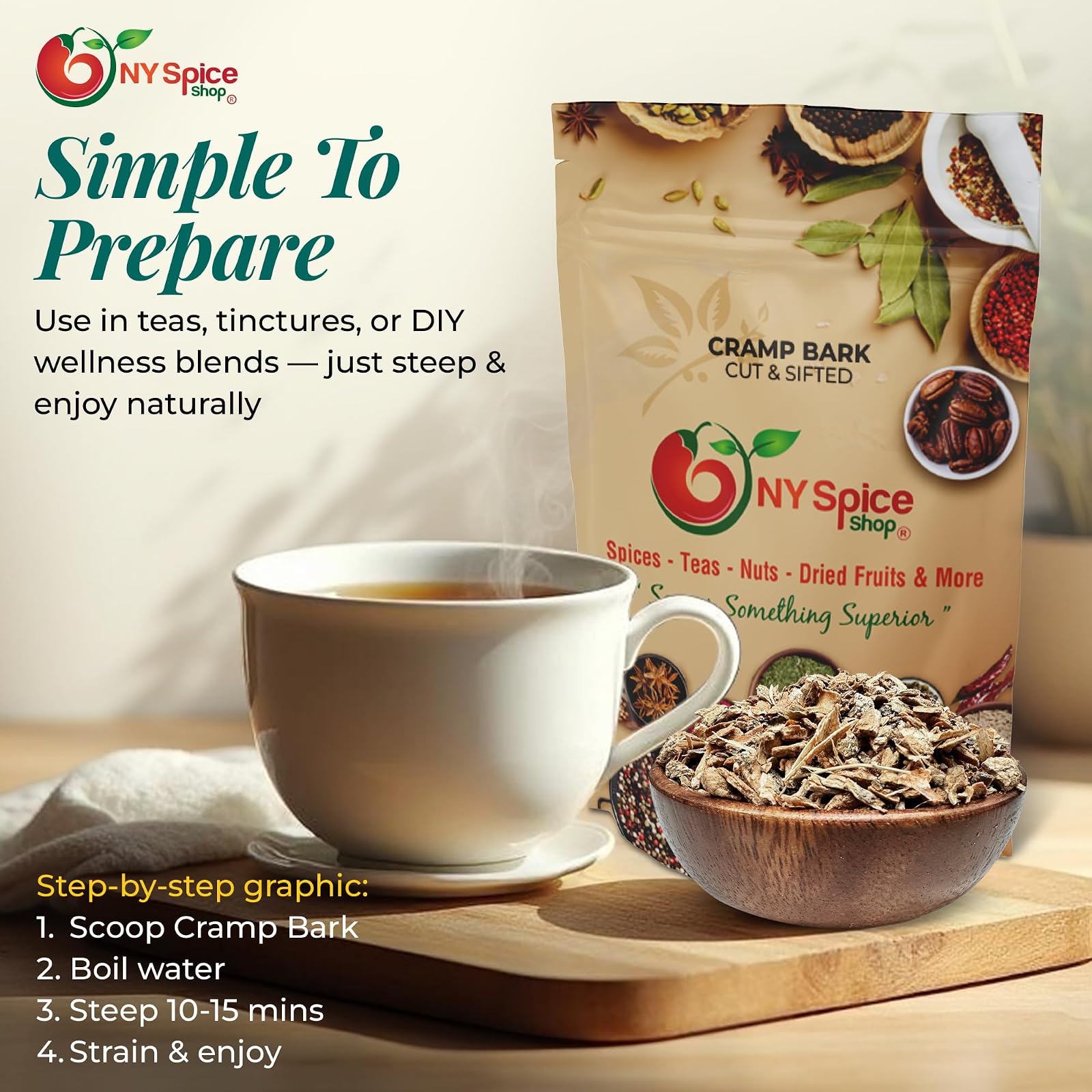 premium quality cramp bark tea