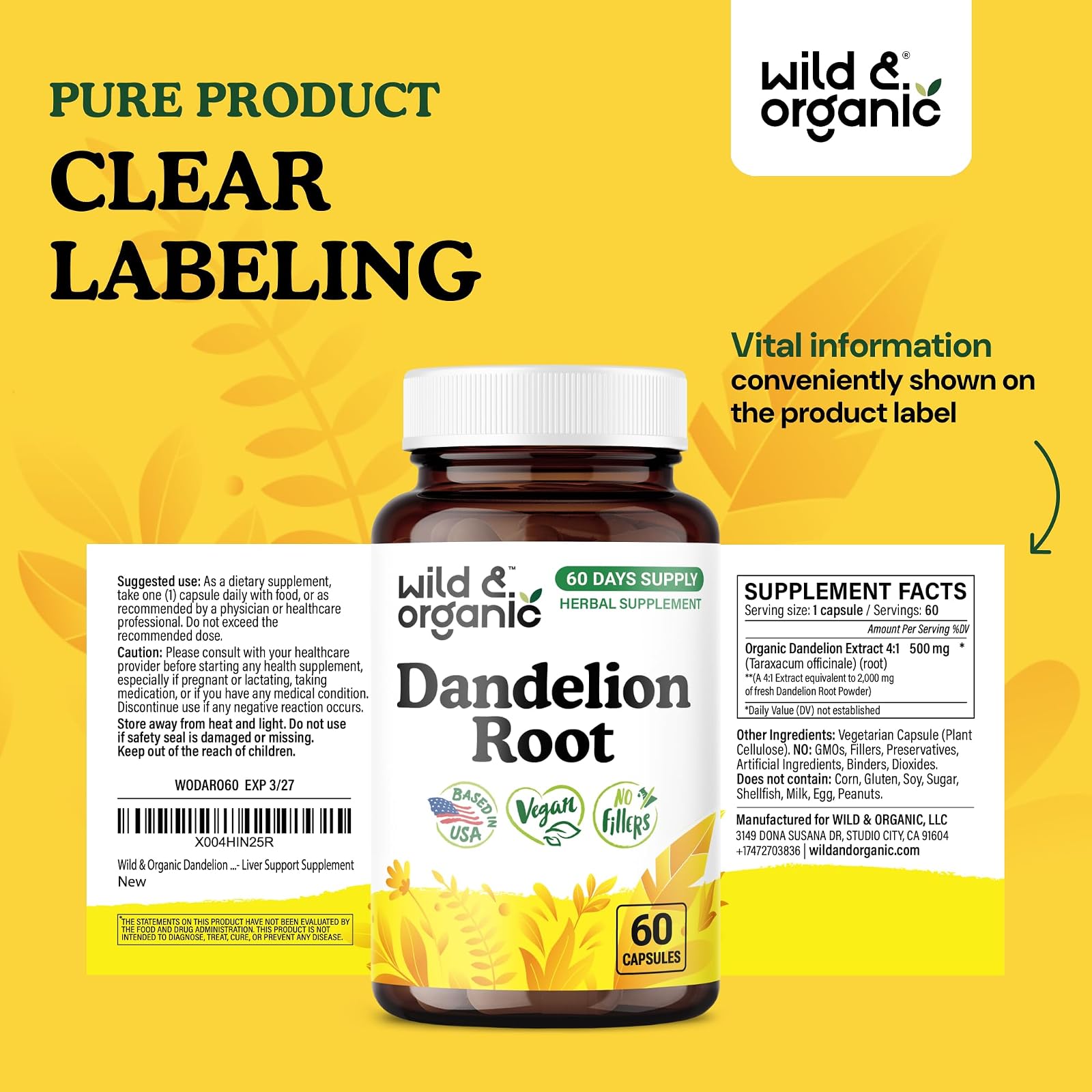 premium quality dandelion root capsules
