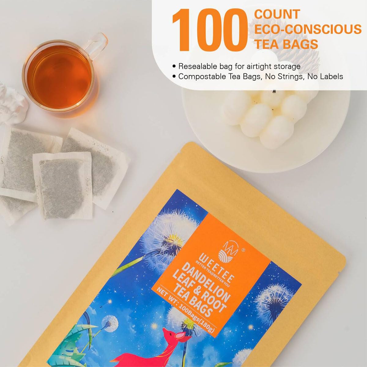premium quality dandelion tea bags