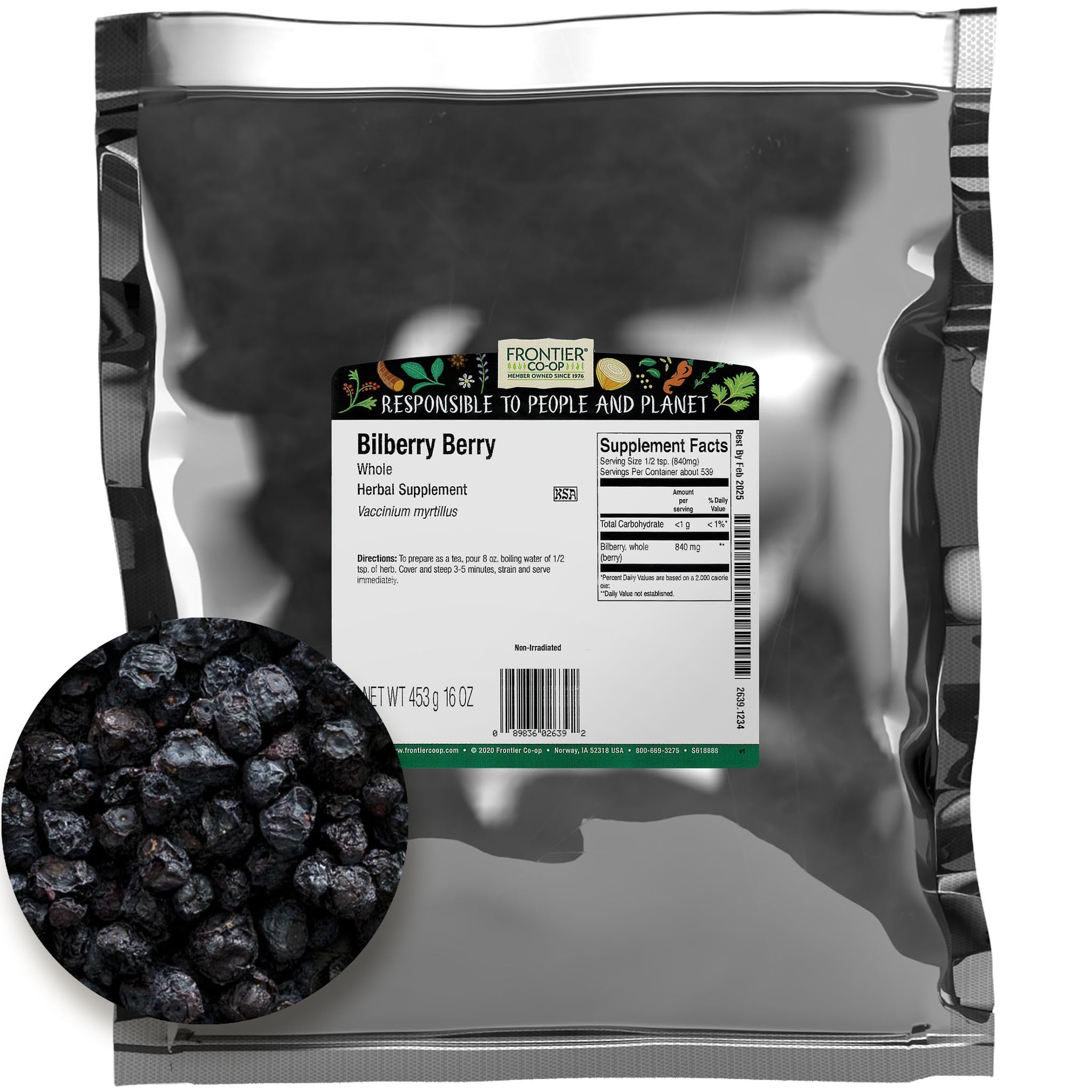 premium quality dried bilberry