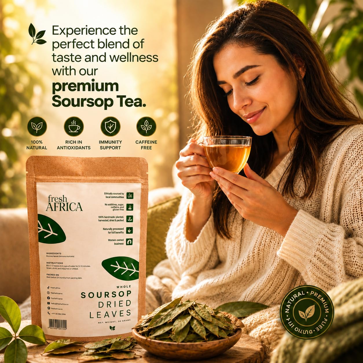 premium quality dried graviola tea