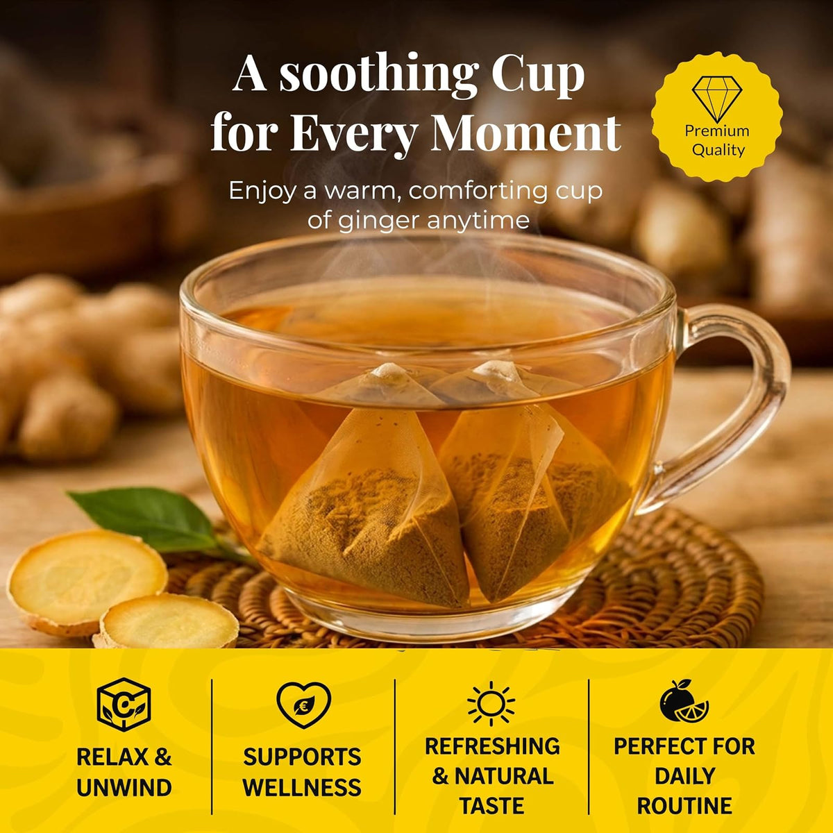 Premium quality ginger tea blend