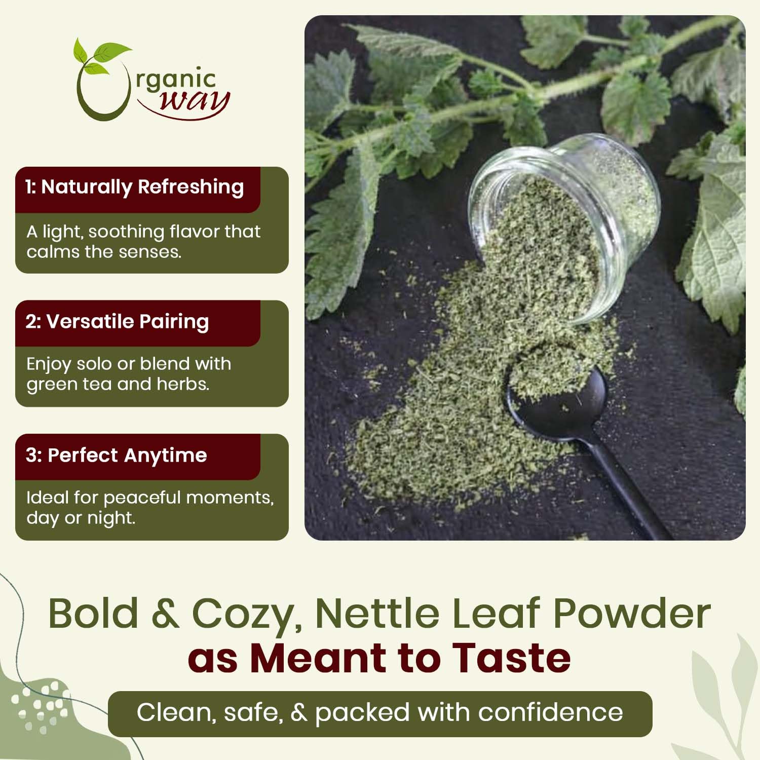 premium quality nettle herbal infusion