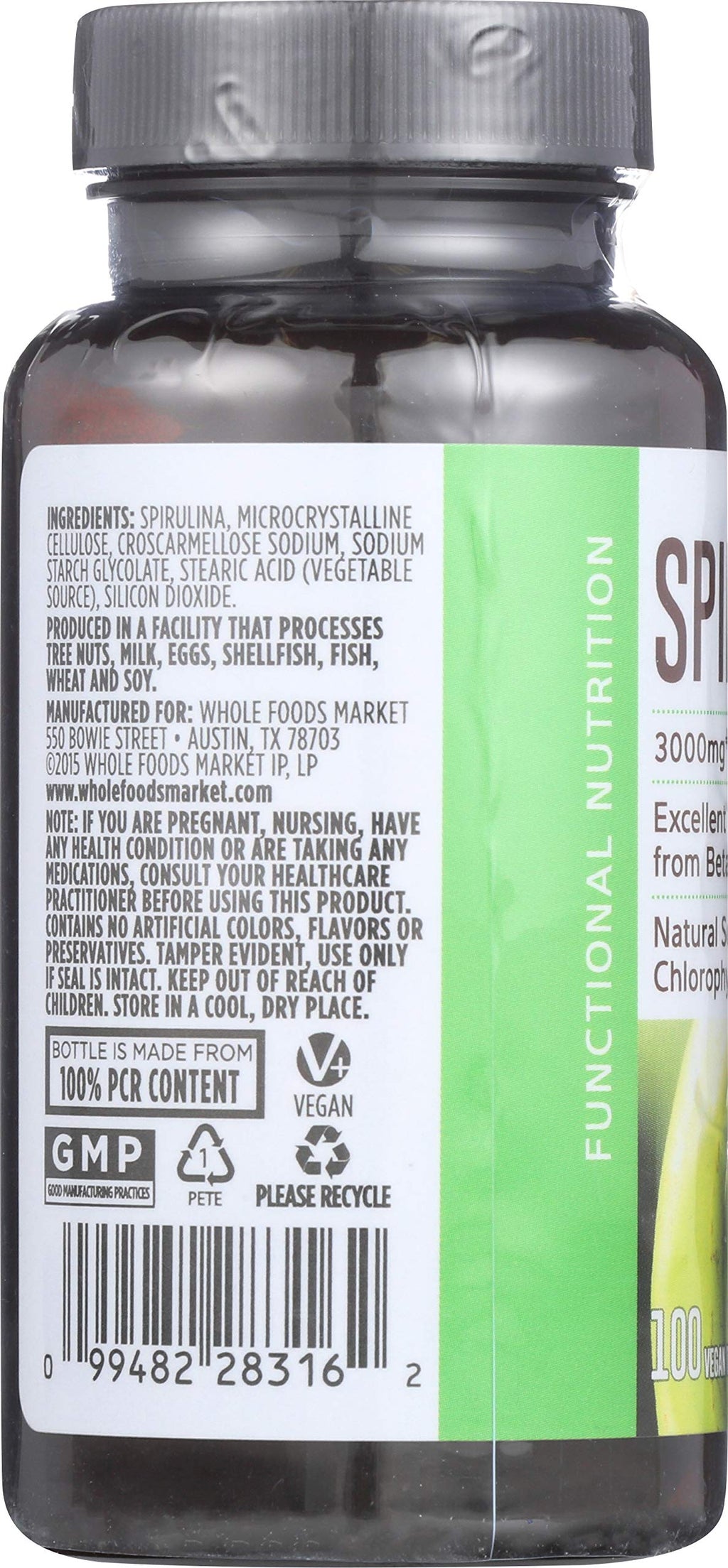 premium quality spirulina from Whole Foods
