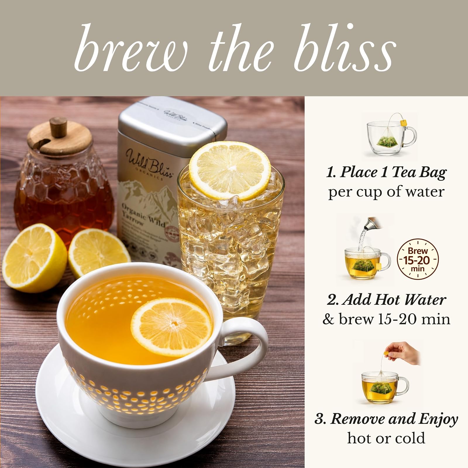 Premium quality yarrow flower tea