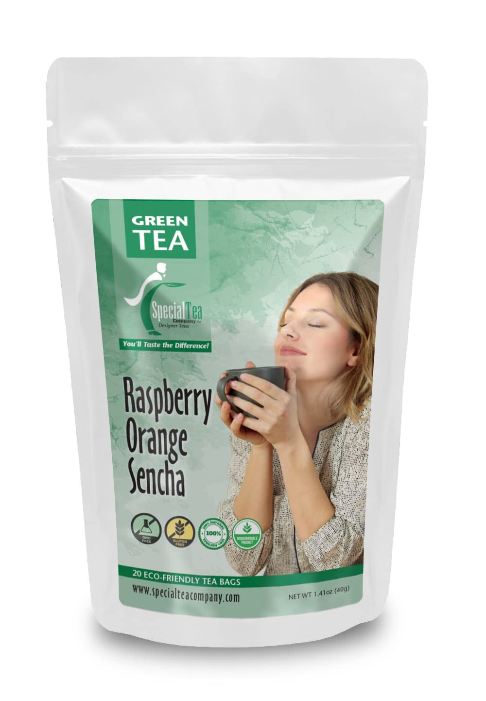 premium raspberry orange green tea