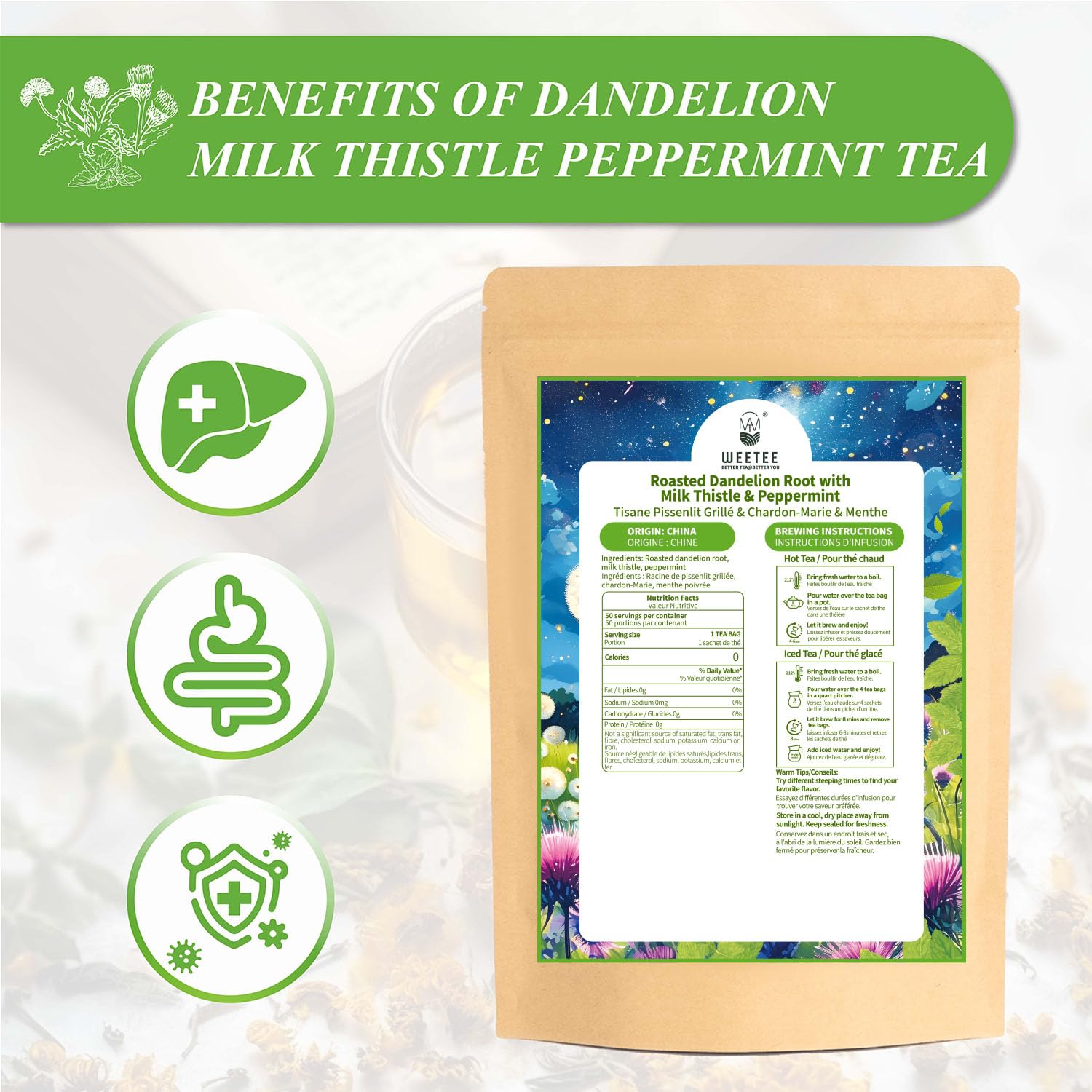 premium roasted dandelion root tea blend