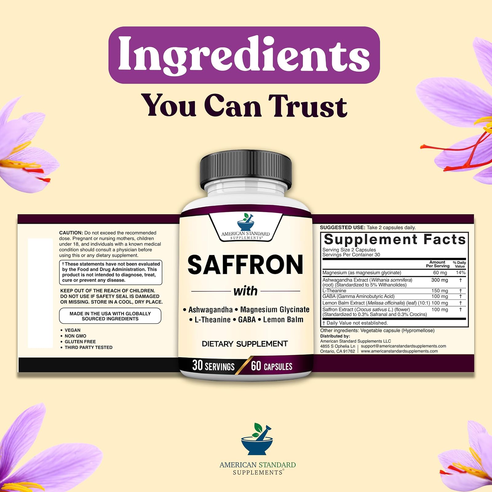 Premium saffron extract for overall vitality