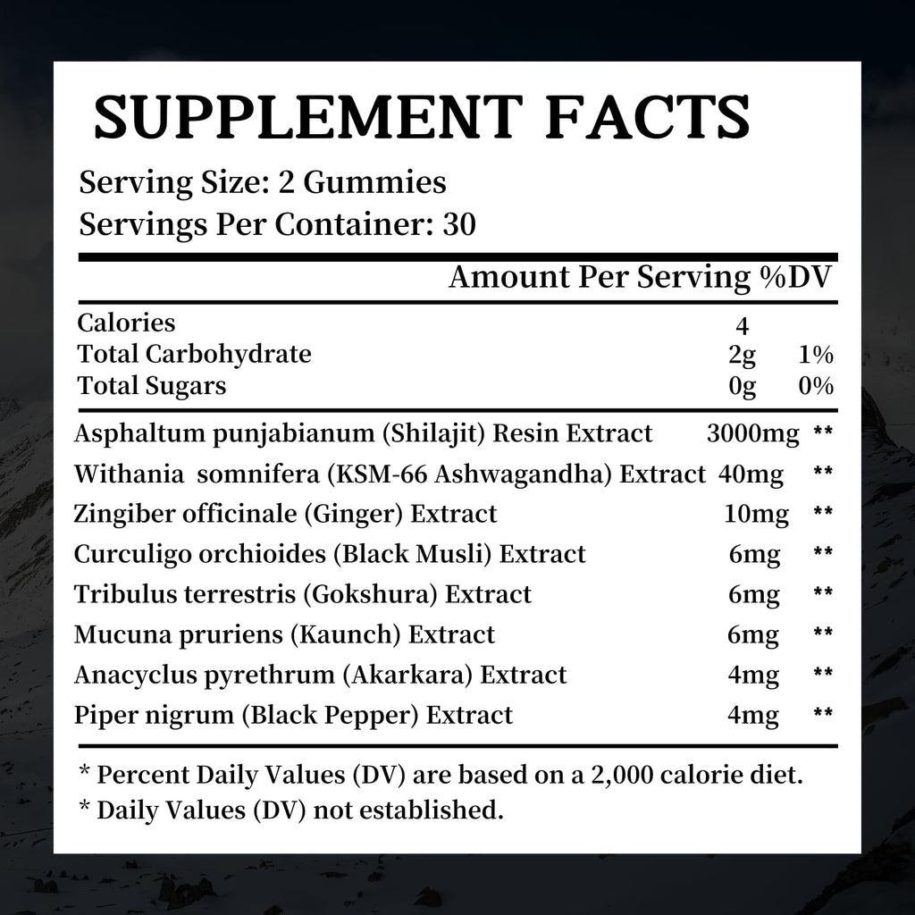 premium shilajit gummies for endurance